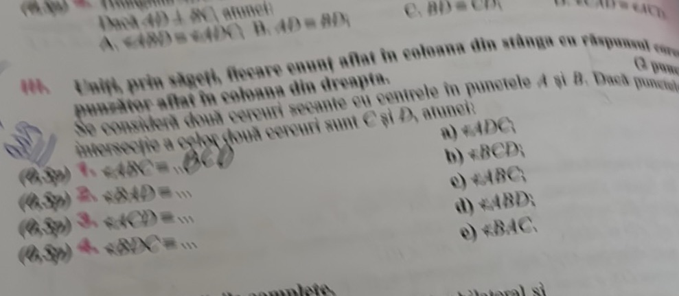 Uniti, prin sageti, fiecare enunt aflat in | StudyX