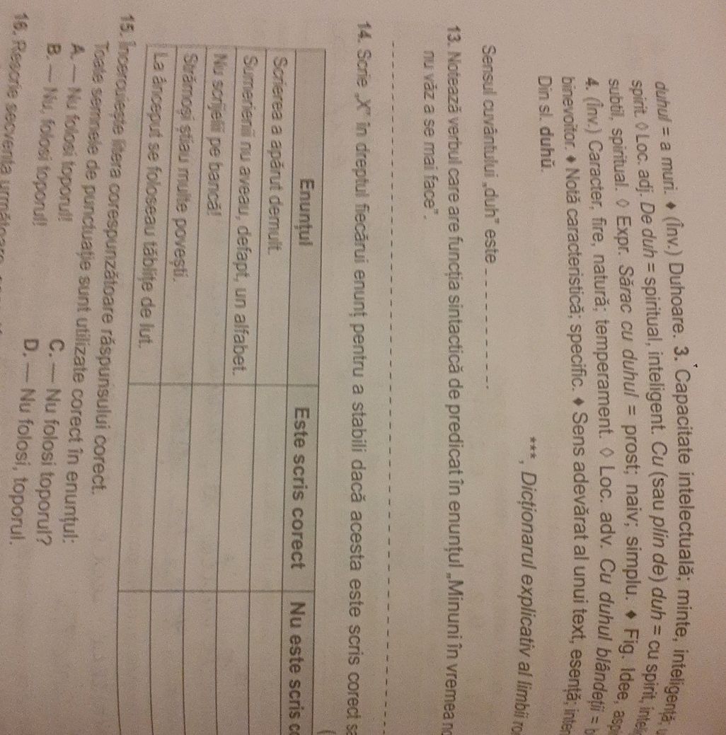 13. Notează verbul care are funcția | StudyX