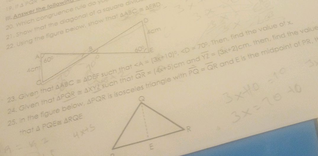 20. Which congruence rule do you 21. Show | StudyX