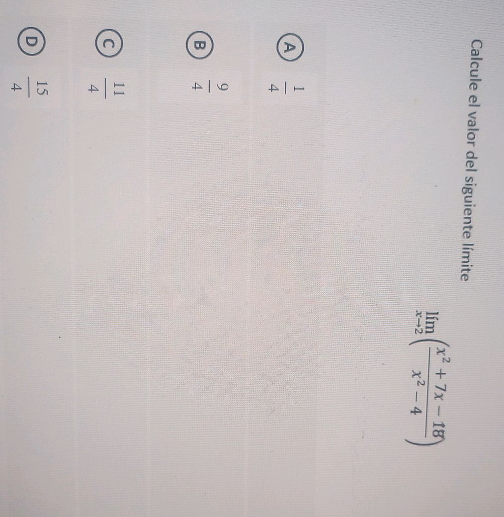 Calcule el valor del siguiente límite $_{x | StudyX