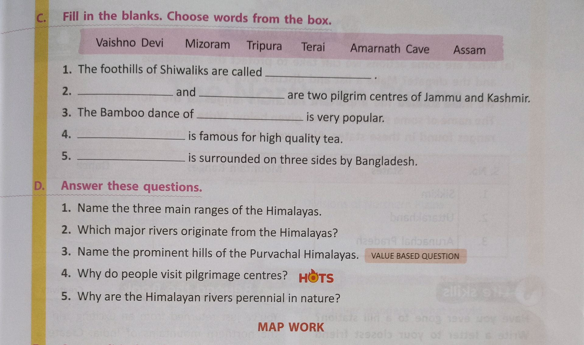 C. Fill in the blanks. Choose words from the | StudyX