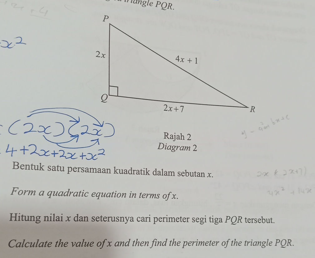 Consider a right-angled triangle PQR, where | StudyX