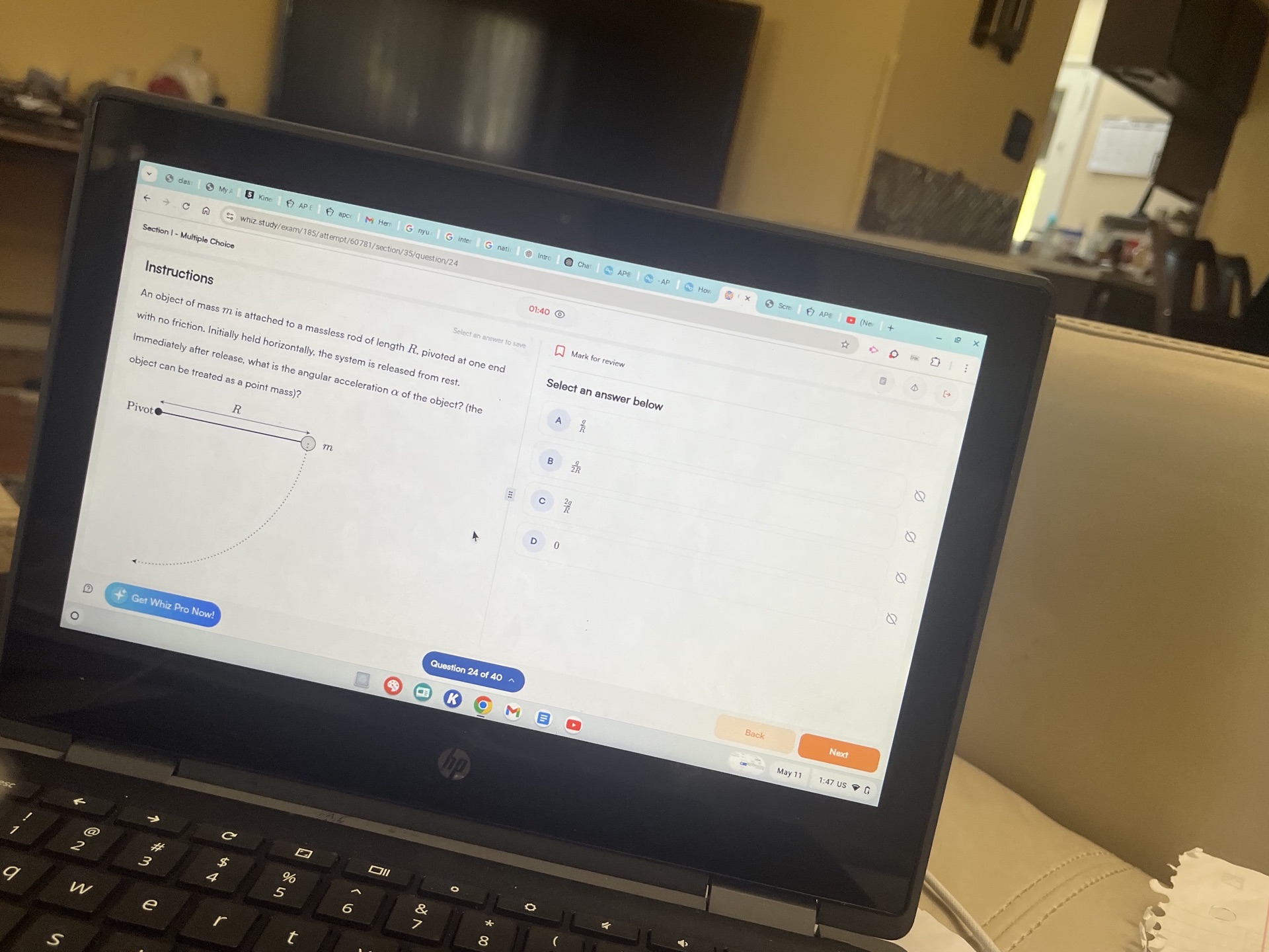 An object of mass *m* is attached to a | StudyX