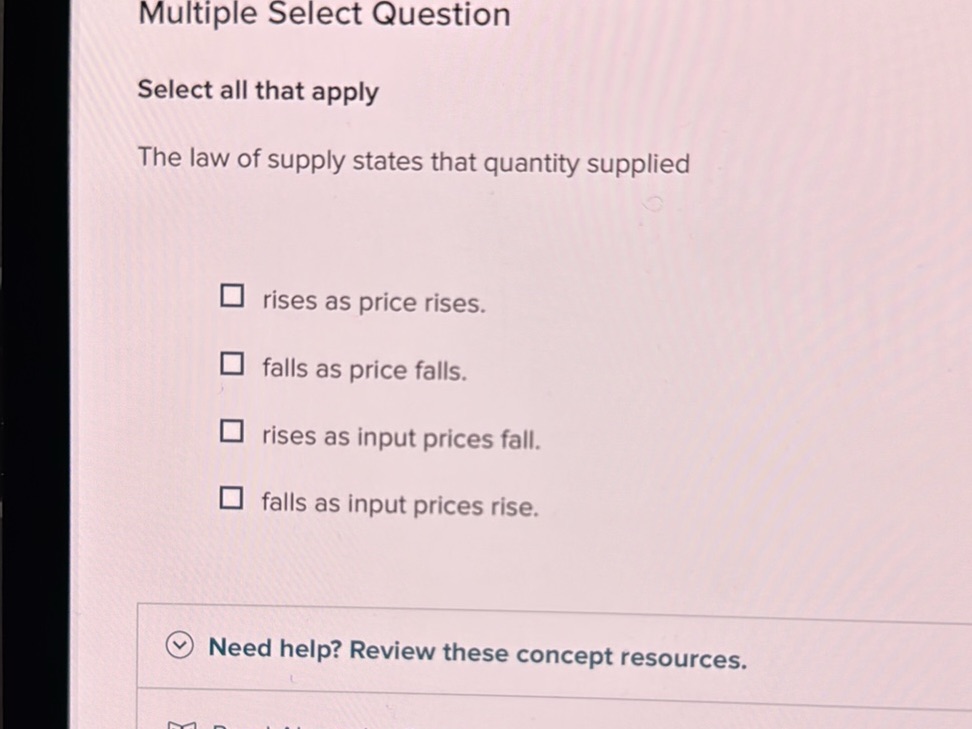Multiple Select Question Select all that | StudyX
