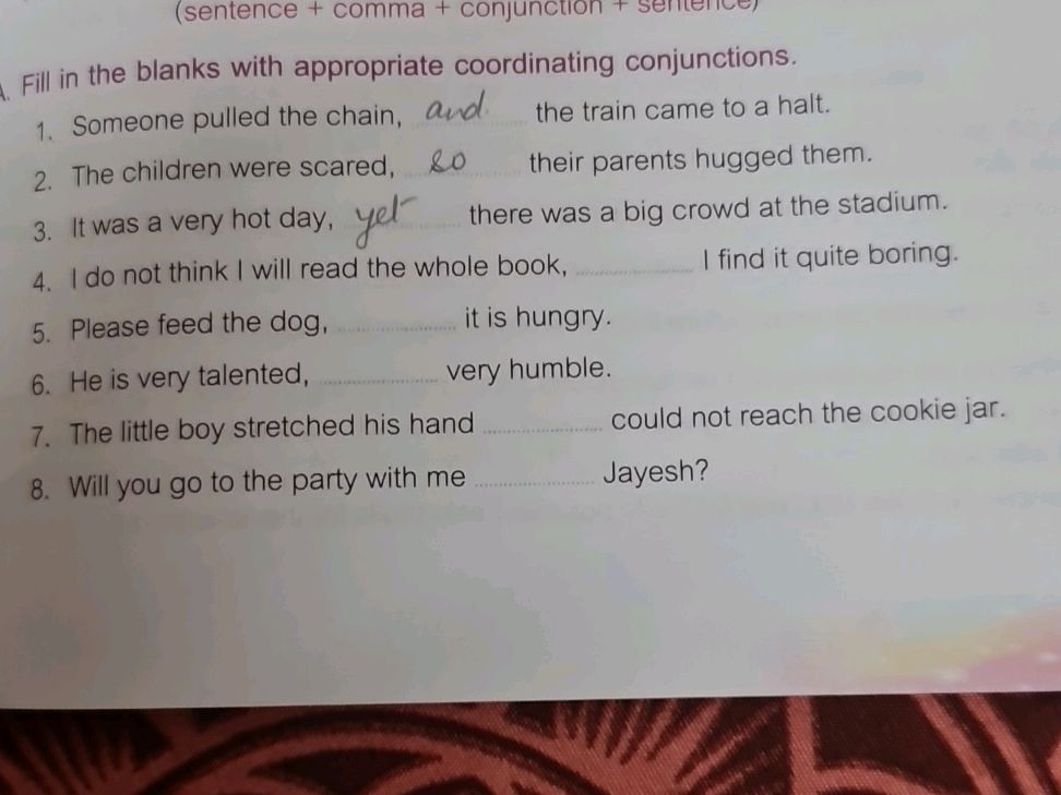 Fill in the blanks with appropriate | StudyX