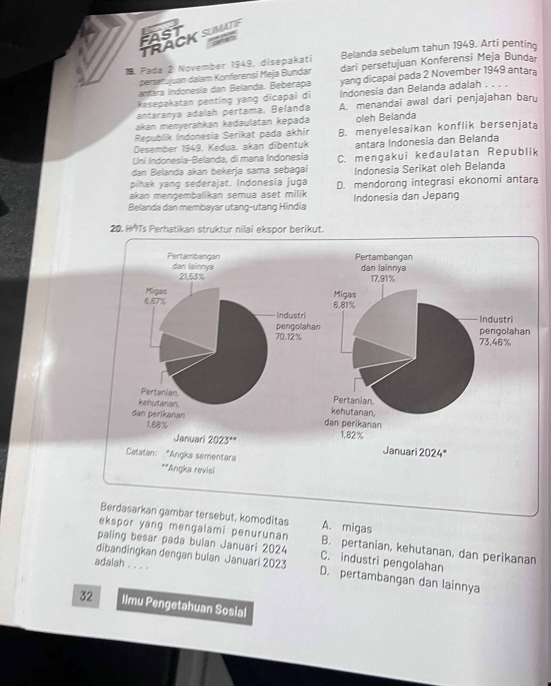 20. Perhatikan struktur nilai ekspor | StudyX