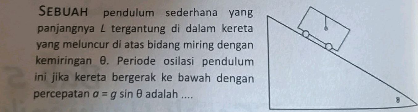 SEBUAH pendulum sederhana yang panjangnya | StudyX