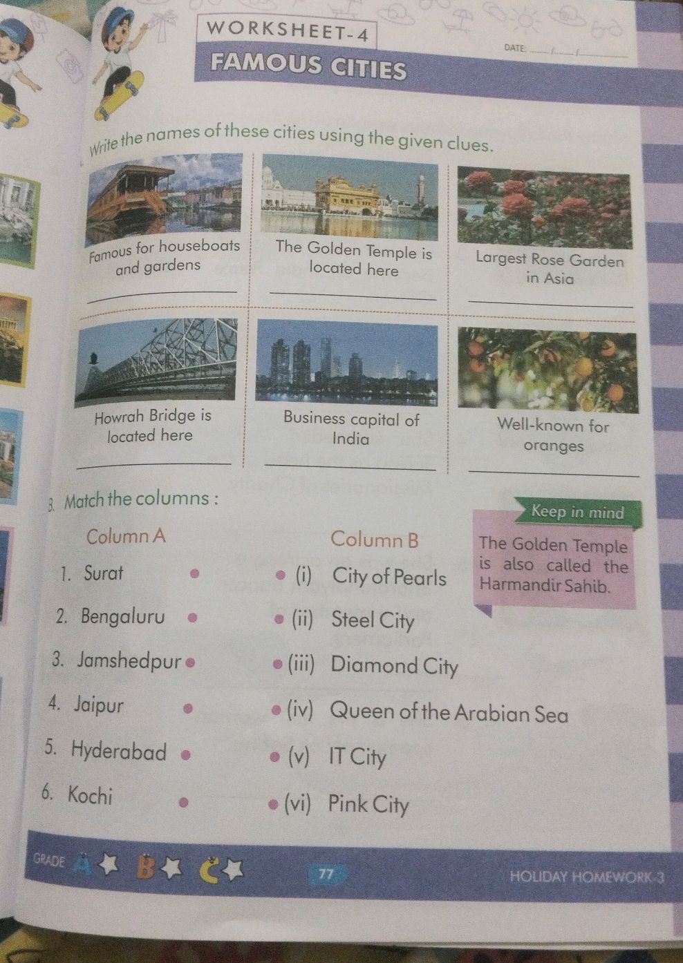 Write the names of these cities using the | StudyX