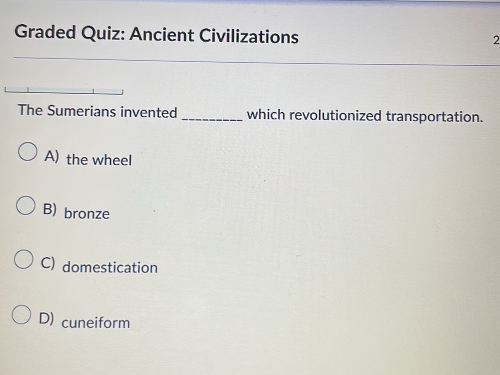 The Sumerians invented ______ which | StudyX