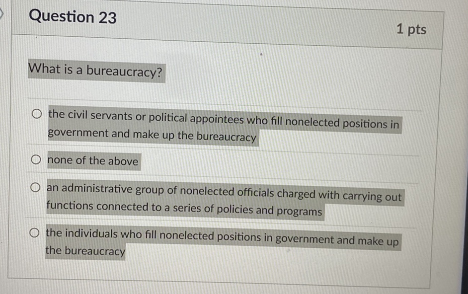 What is a bureaucracy? the civil servants | StudyX