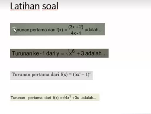 Kurunan pertama dari f(x) = {(3x+2)}{4x-1} | StudyX