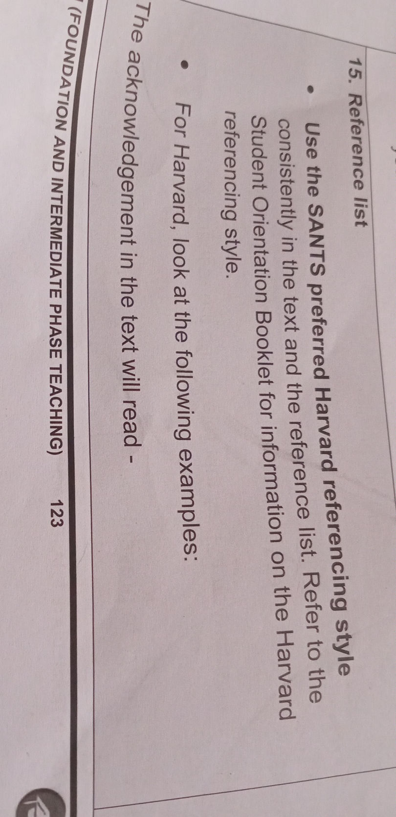 15. Reference list Use the SANTS preferred | StudyX