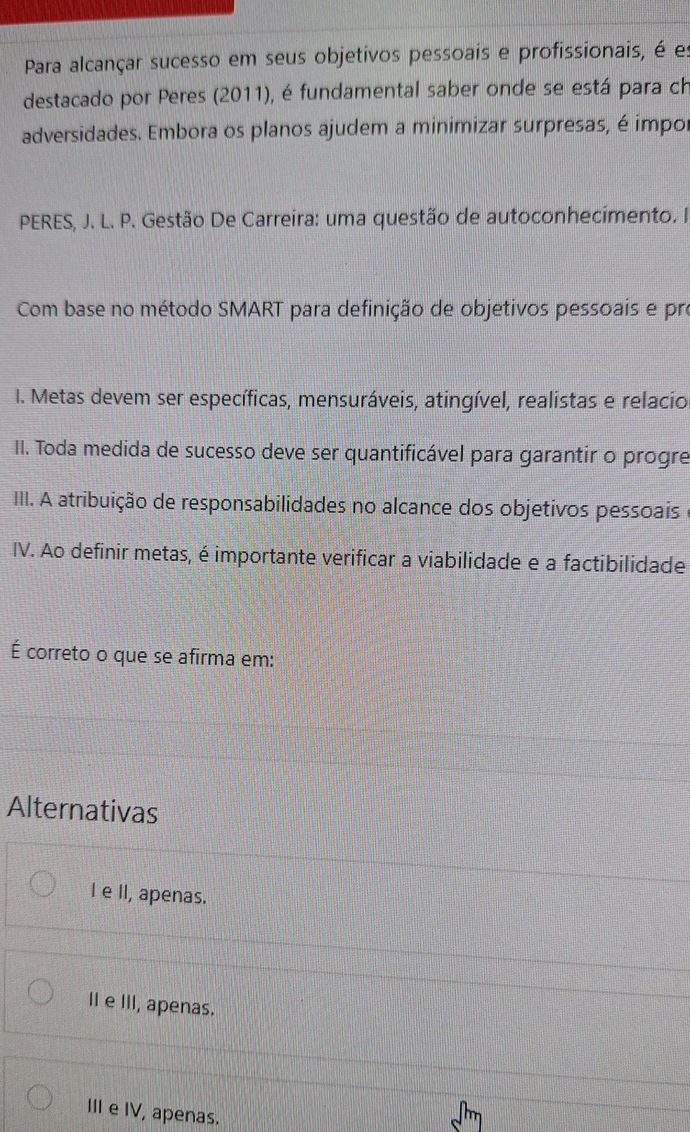 Com base no método SMART para definição de | StudyX