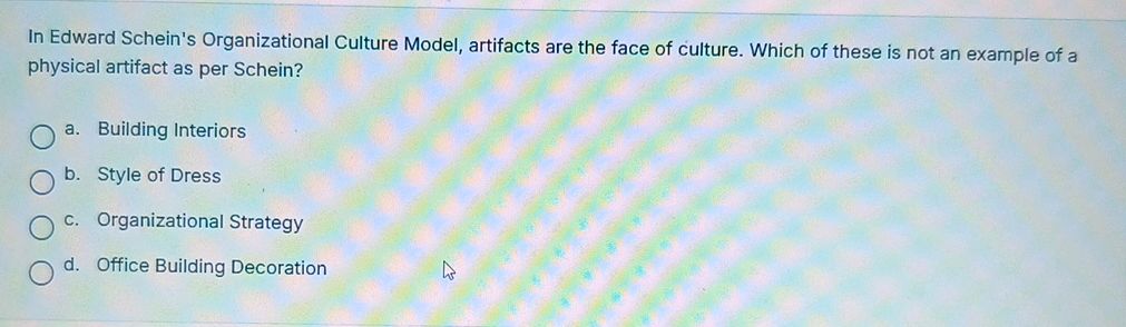 In Edward Schein's Organizational Culture | StudyX