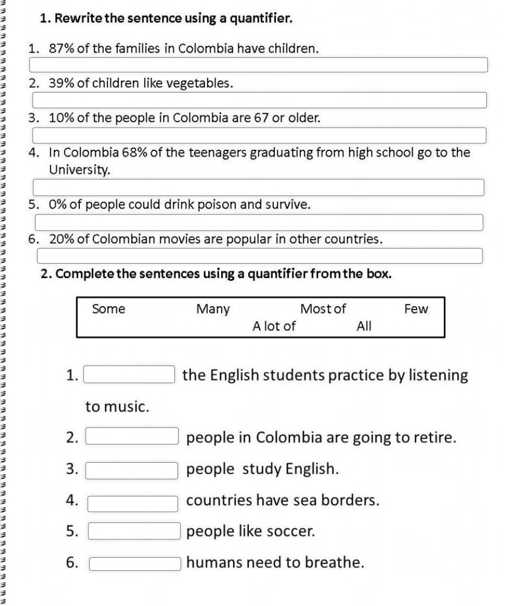 1. Rewrite the sentence using a quantifier. | StudyX