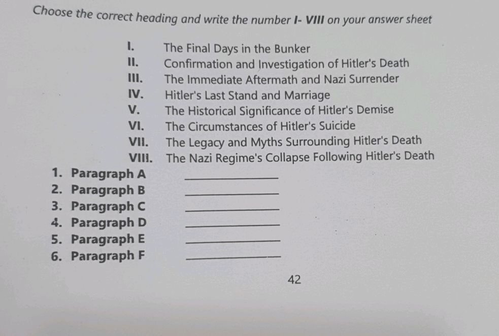 Choose the correct heading and write the | StudyX