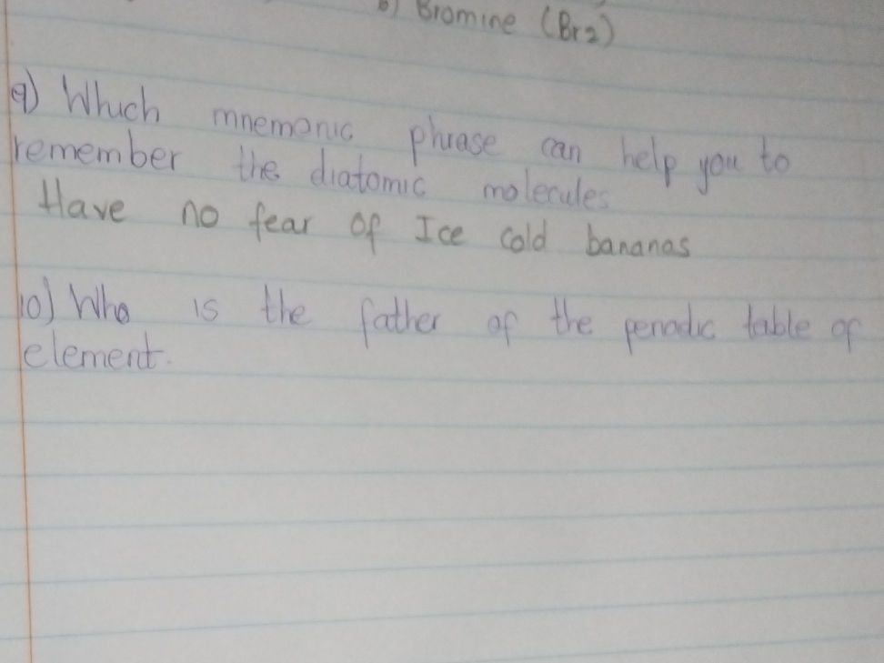 9) Which mnemonic phrase can help you to | StudyX