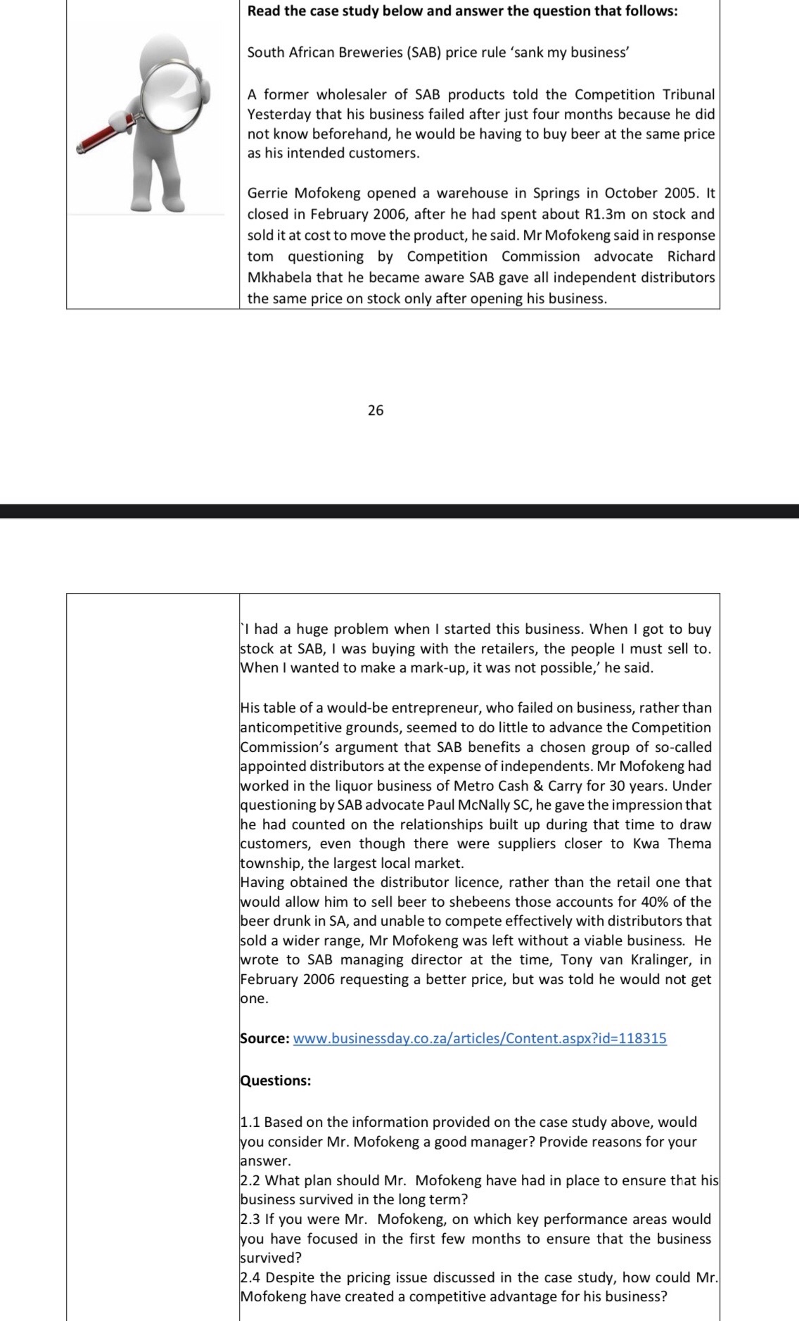 Read the case study below and answer the | StudyX