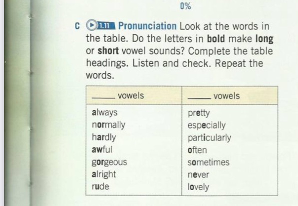 Look at the words in the table. Do the | StudyX