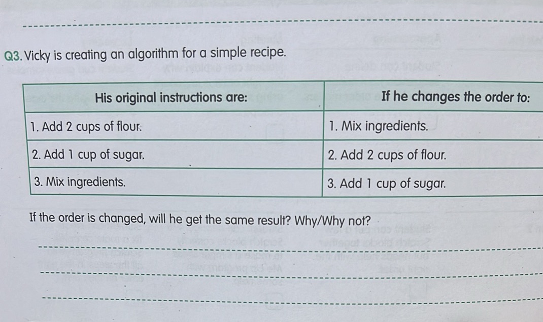 Q3. Vicky is creating an algorithm for a | StudyX