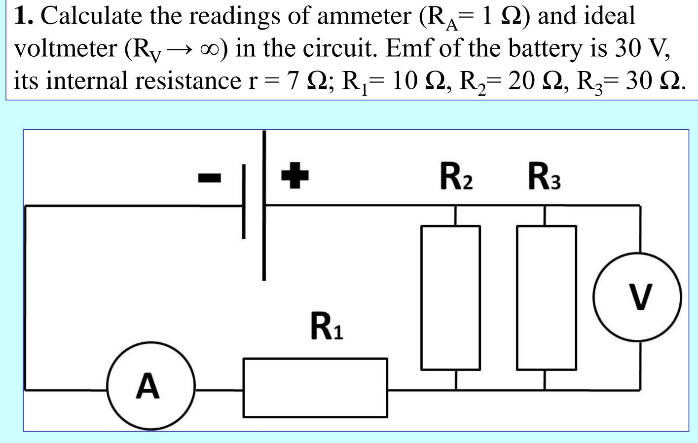 1. Calculate the readings of ammeter ($R_A = | StudyX