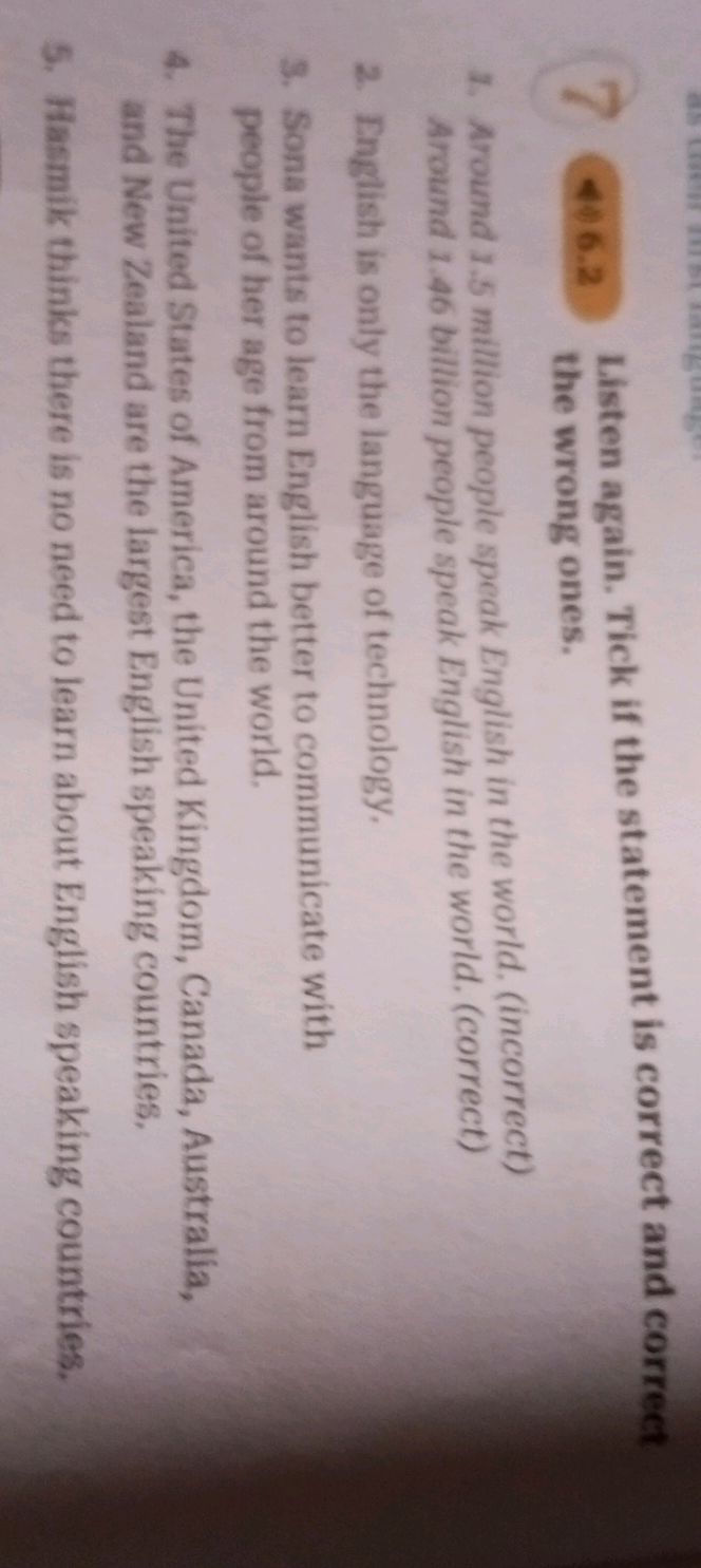 Listen again. Tick if the statement is | StudyX