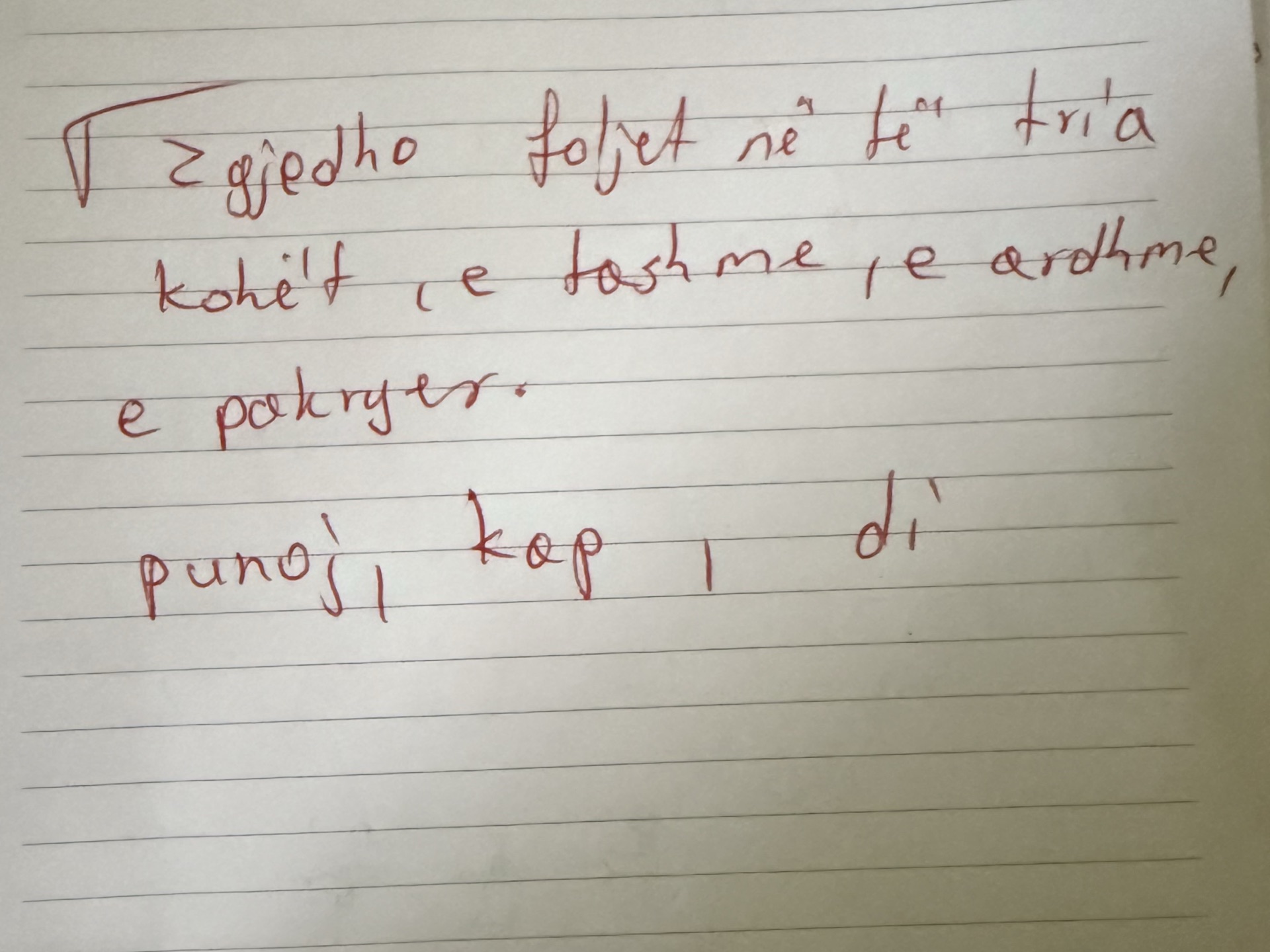 Zgjedho foljet në të tria kohët: e tashme, e | StudyX