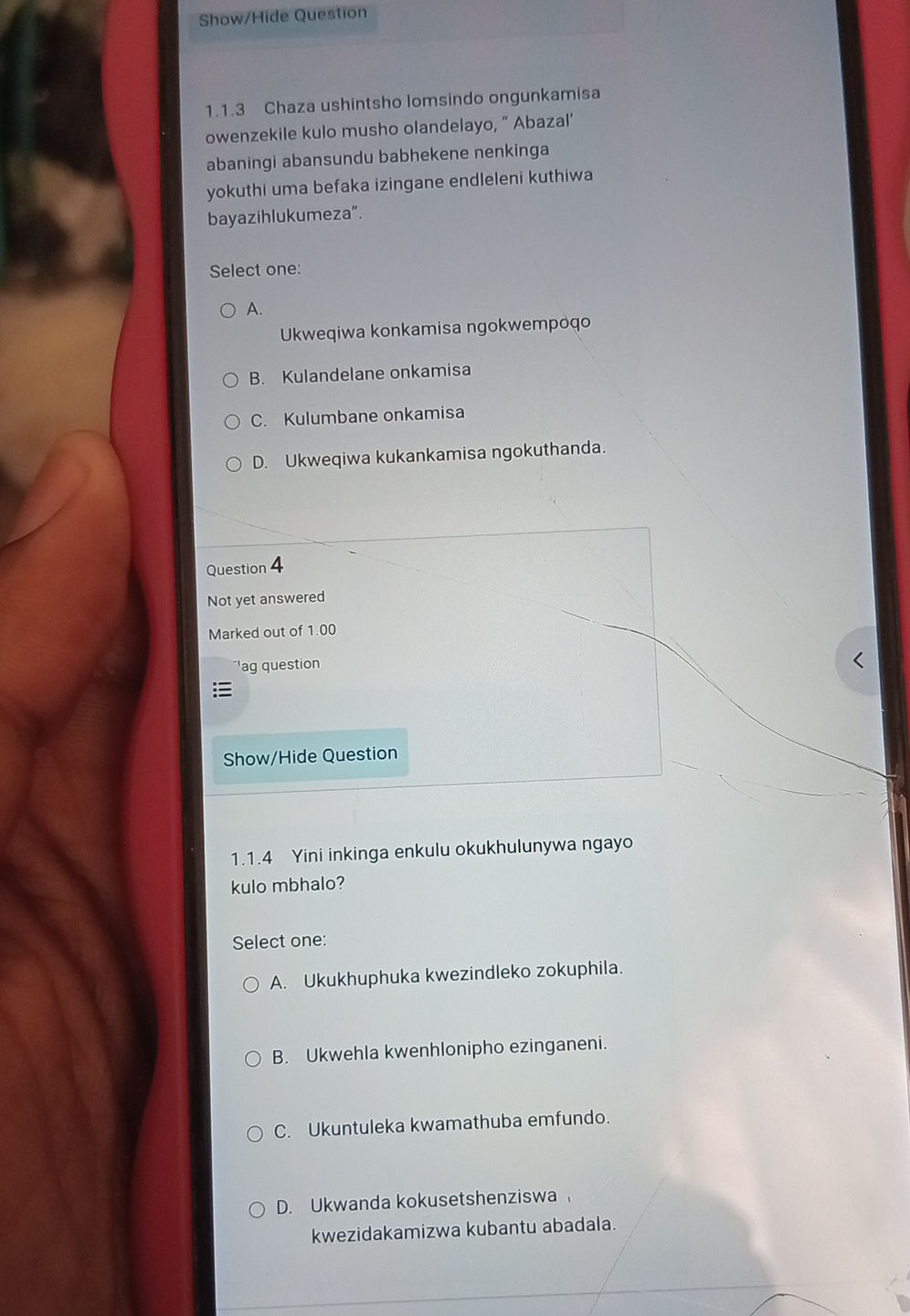 1.1.3 Chaza ushintsho lomsindo ongunkamisa | StudyX