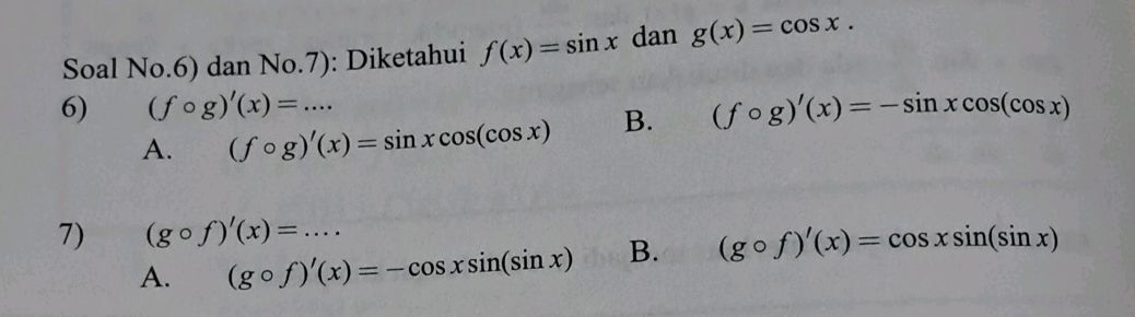 Soal No.6) dan No.7): Diketahui $f(x) = x$ | StudyX