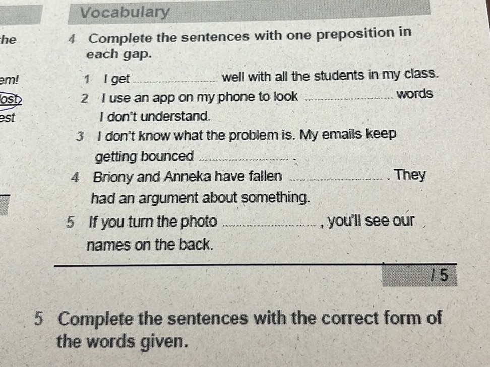 4 Complete the sentences with one | StudyX