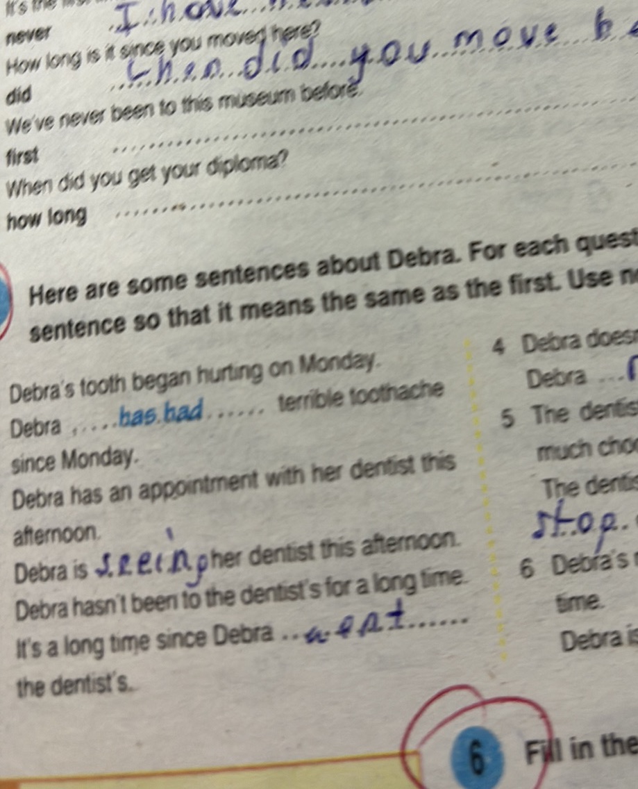 Here are some sentences about Debra. For | StudyX