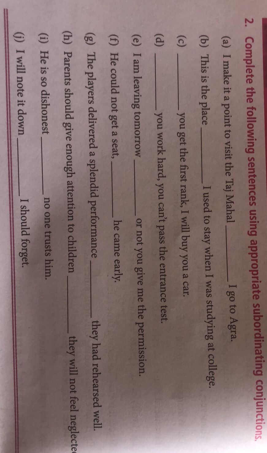 2. Complete the following sentences using | StudyX