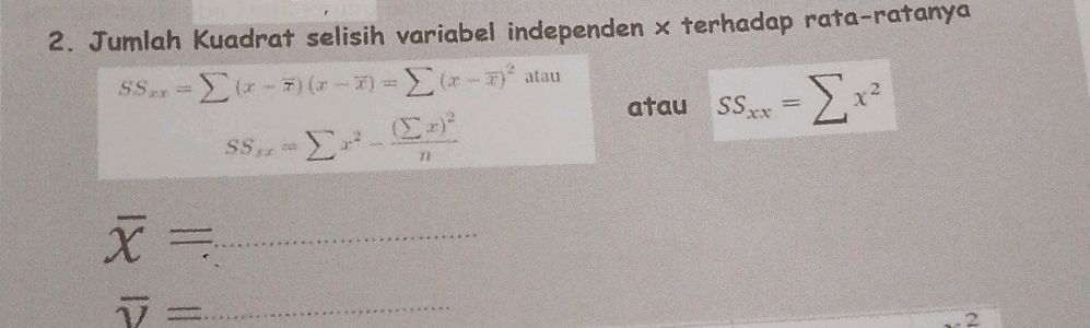 2. Jumlah Kuadrat selisih variabel | StudyX