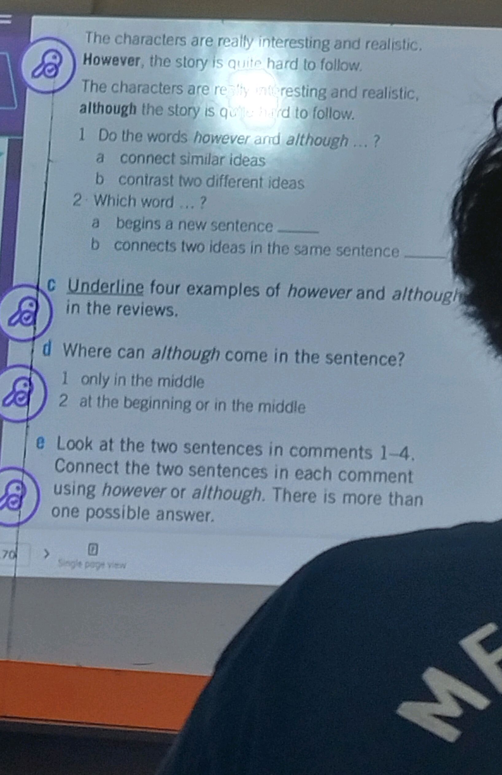 1 Do the words *however* and *although*...? | StudyX