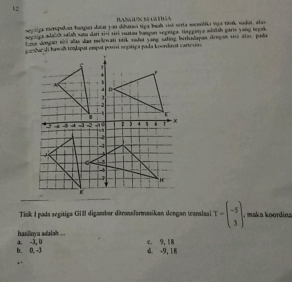 Titik I pada segitiga GIII digambar | StudyX