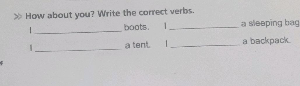 >> How about you? Write the correct verbs. | StudyX
