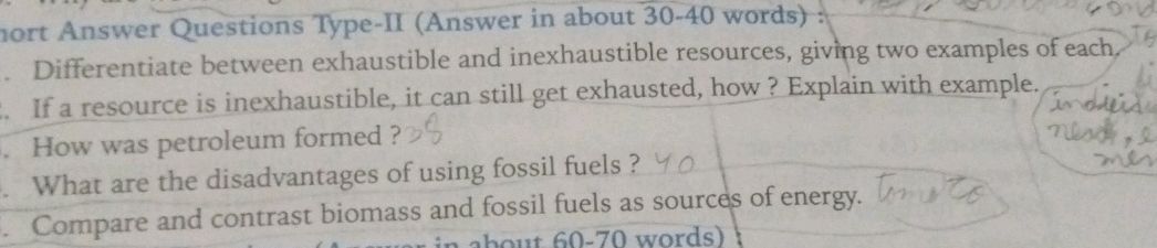 1. Differentiate between exhaustible and | StudyX