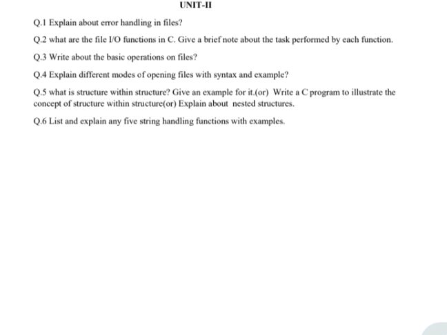 Q.1 Explain about error handling in files? | StudyX
