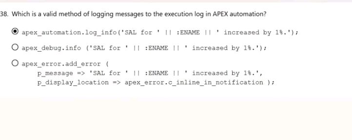 38. Which is a valid method of logging | StudyX