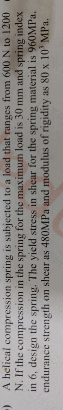 A helical compression spring is subjected to | StudyX