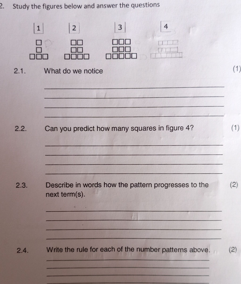 2. Study the figures below and answer the | StudyX