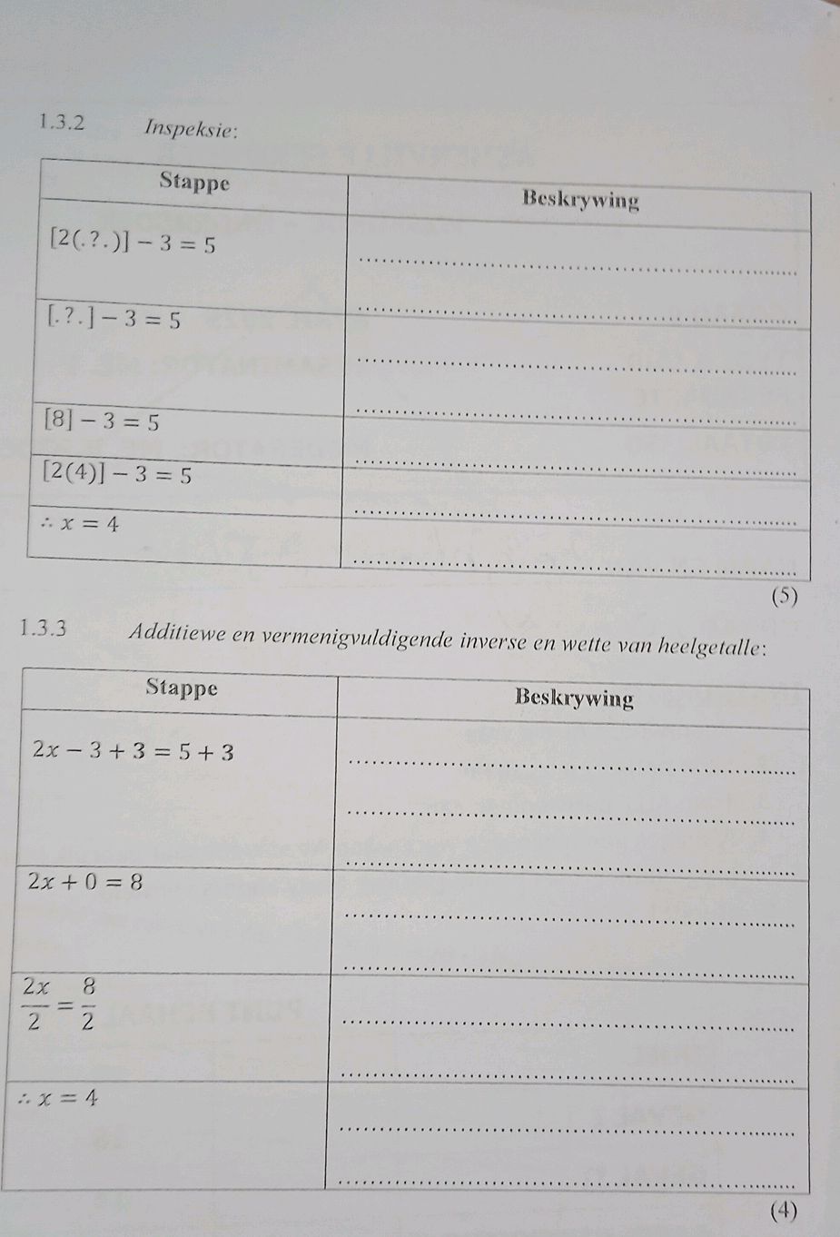 1.3.2 Inspeksie: | Stappe | Beskrywing | | StudyX