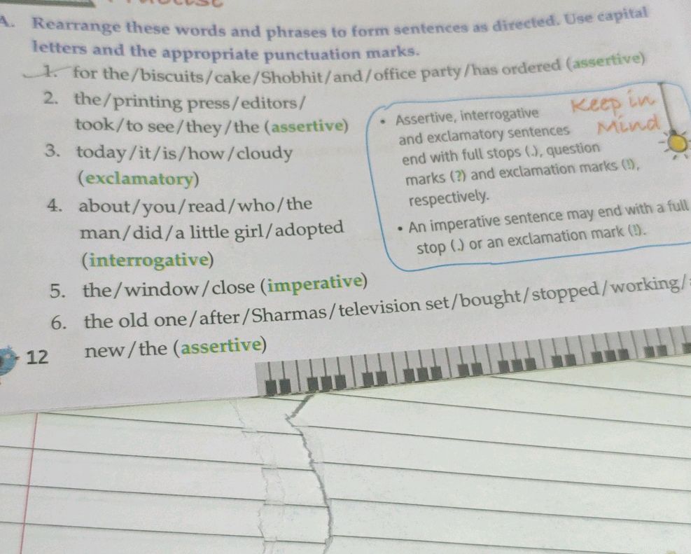 A. Rearrange these words and phrases to form | StudyX