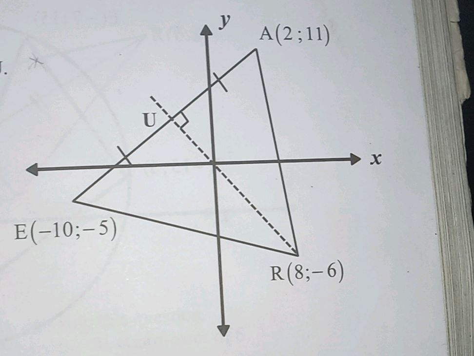 The image shows a triangle in a coordinate | StudyX