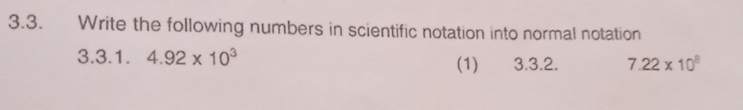 3.3. Write the following numbers in | StudyX