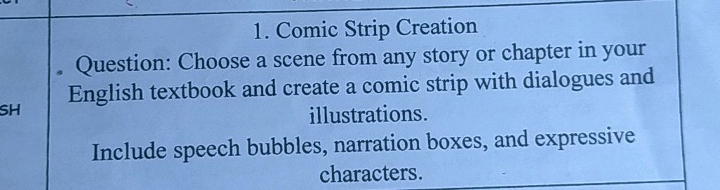 1. Comic Strip Creation Question: Choose a | StudyX
