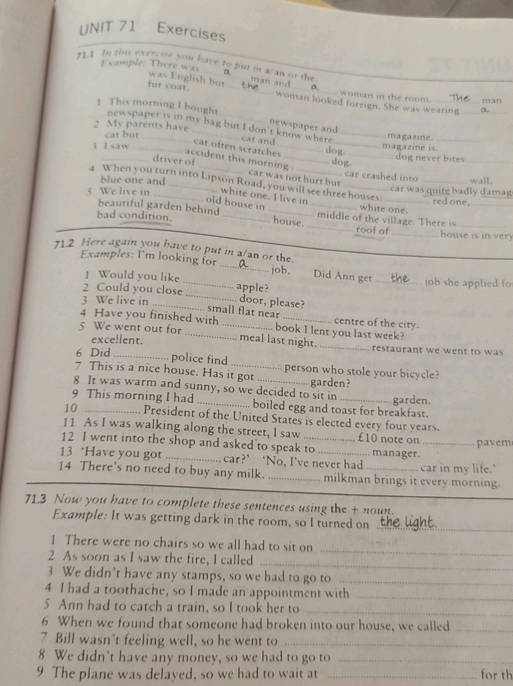 71.1 In this exercise you have to put in | StudyX
