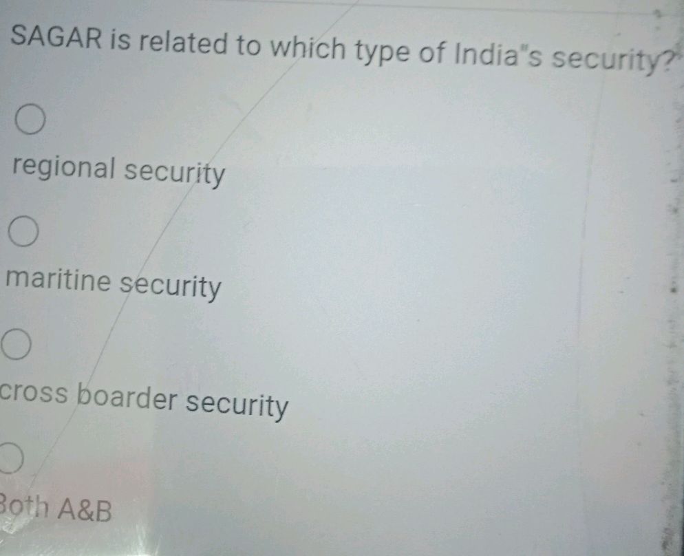 SAGAR is related to which type of India's | StudyX
