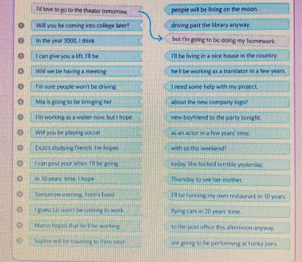 Match the sentences in the left column with | StudyX