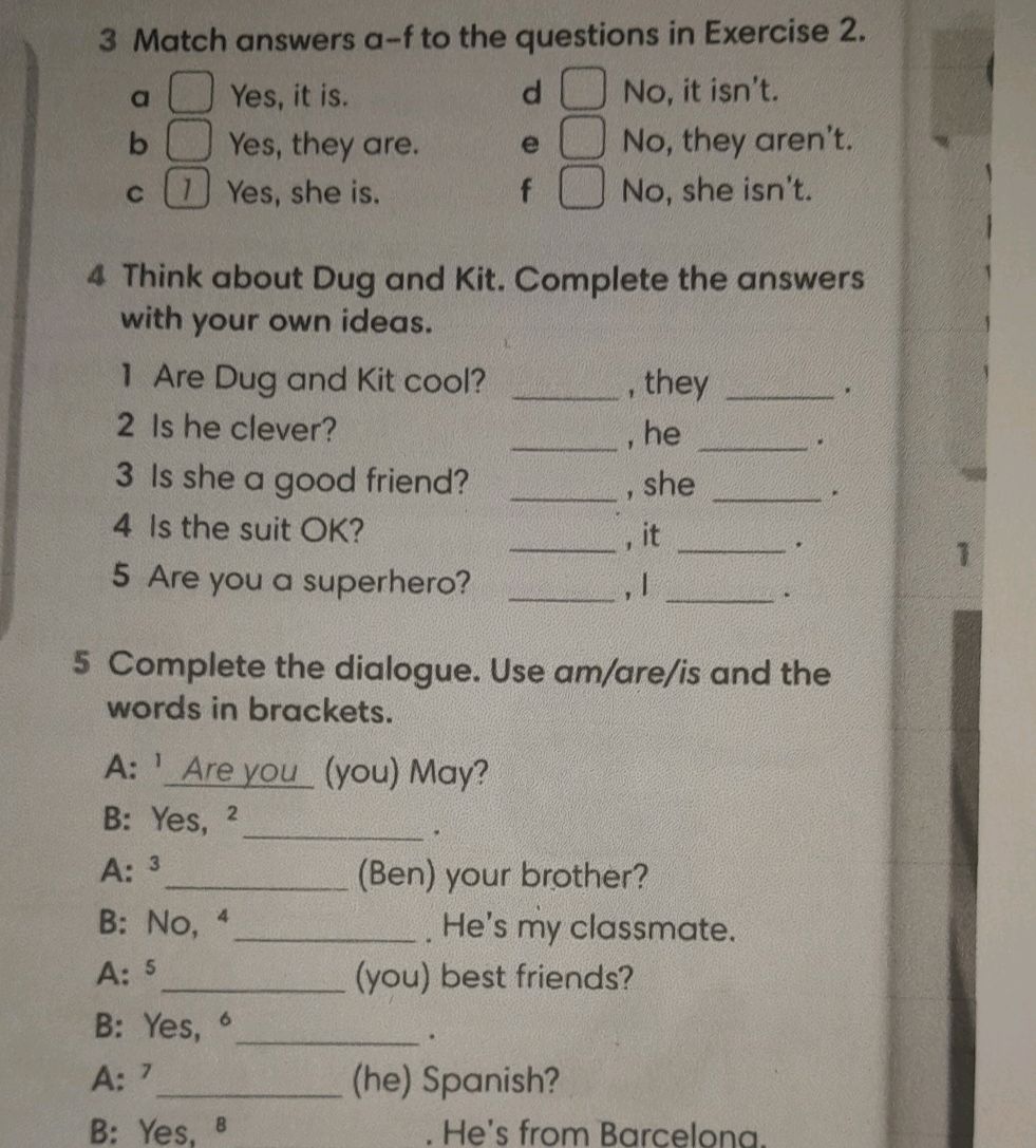 3 Match answers a-f to the questions in | StudyX